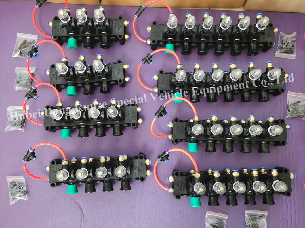 Pneumatic Control Block Plastic Switch 7 compartments Fuel Tanker Block ...