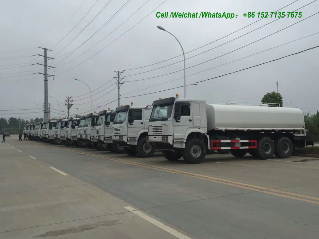 Sinotruck HOWO 6X6 Water Bowser off Road 20t (AWD All Wheels Drive PTO Pump Carbon Steel or ...
