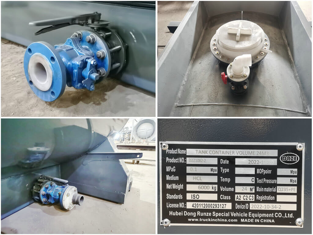 Wholesale LDPE Liner Steel Acid Tank Container 24m3 ( for 10m Container Trailer Mounted Without ...