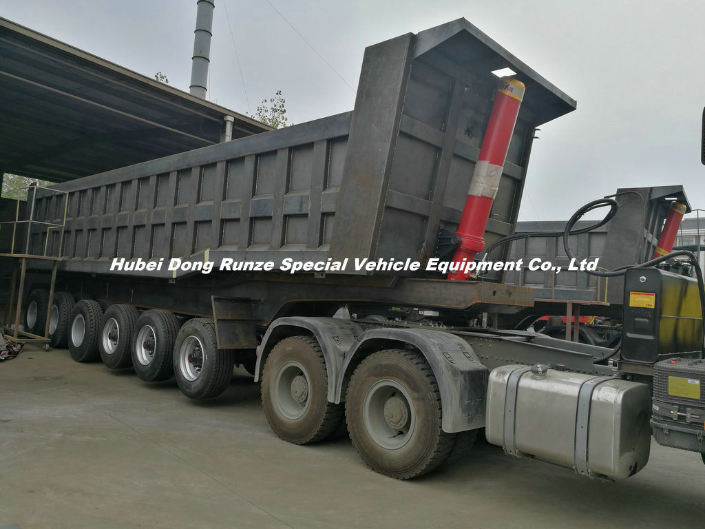6 Axles Trailer Tipper 80ton-100ton Heavy-Duty for 100 Ton Mangenese ...