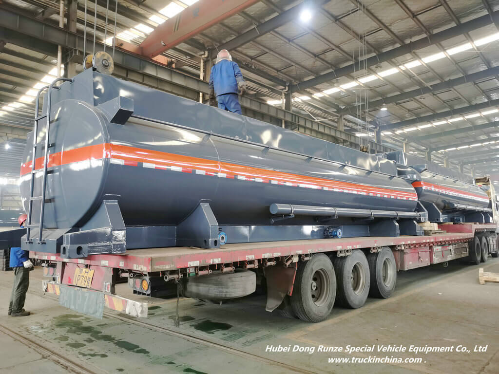 2 Sets Hydrochloric Acid HCL Tank Container Lined PE 24m3 Trailer ...