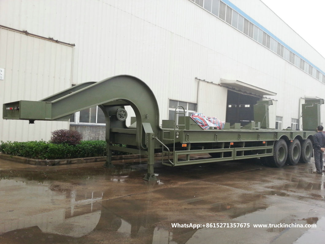 Wholesale 60t -80t Heavy Duty 3 Axles Lowbed Semi Trailer for Tank ...