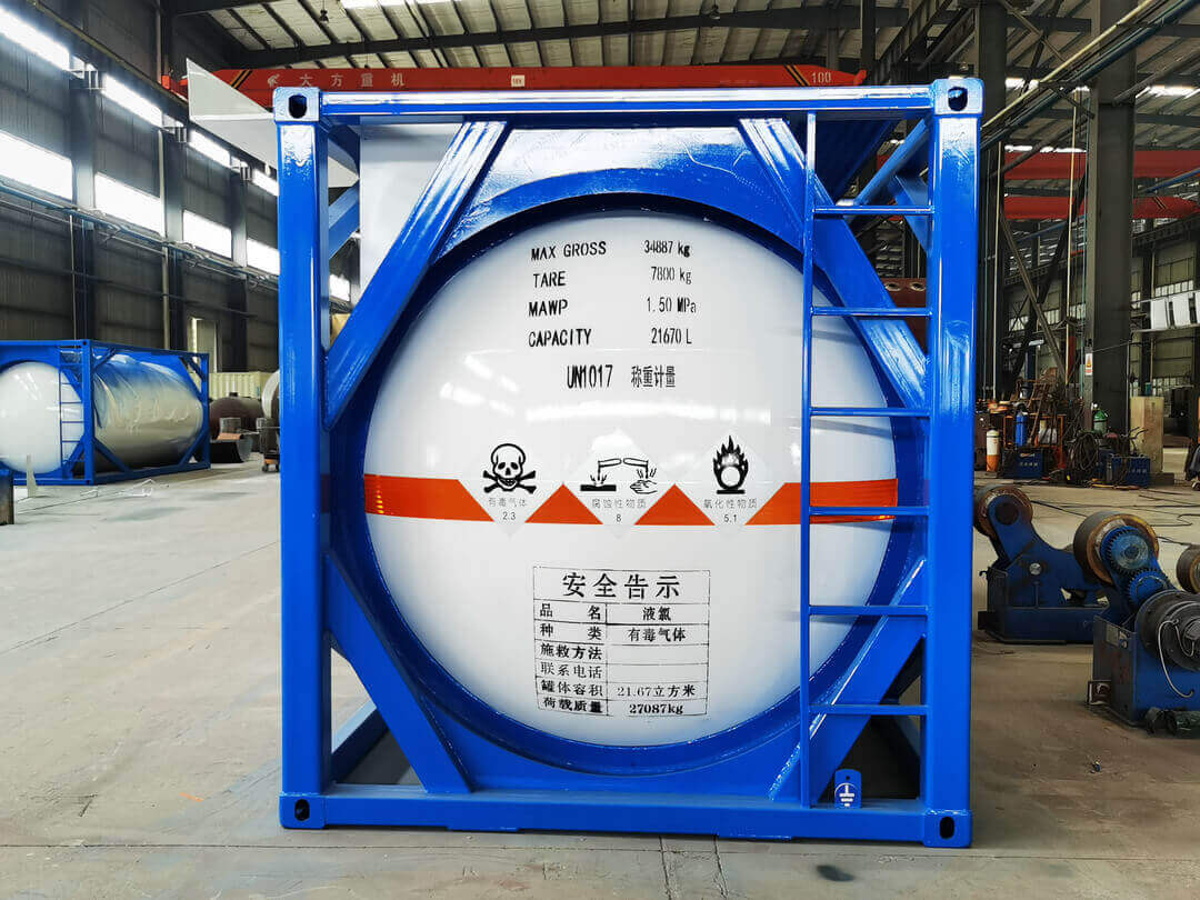 Wholesale 20 Feet 21cbm ISO Standard Liquid Chlorine Storage Tank ...