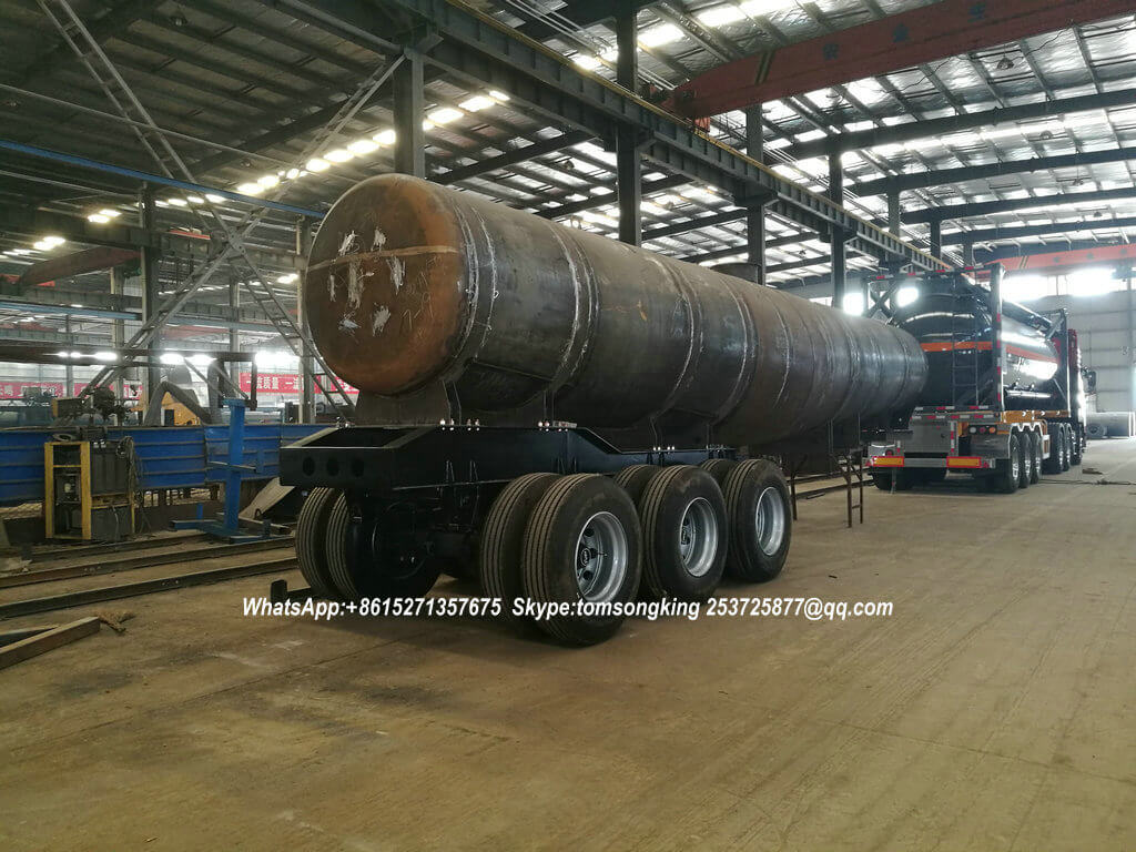 Wholesale V Shape Concentrated Sulfuric Acid Tank Trailer Loading 99.8% H2so4 Transport 40 Ton ...