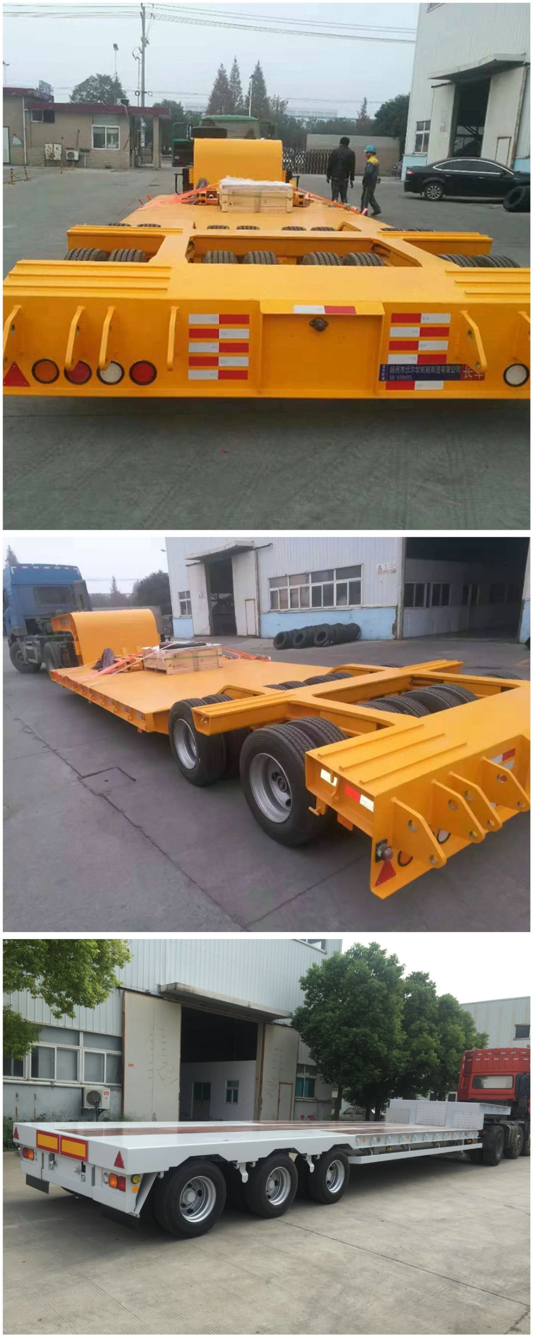 Wholesale Hydraulic Low Loader 2 Axle 16 Wheel Hydraulic Gooseneck Lowbed Semi Trailer in ...