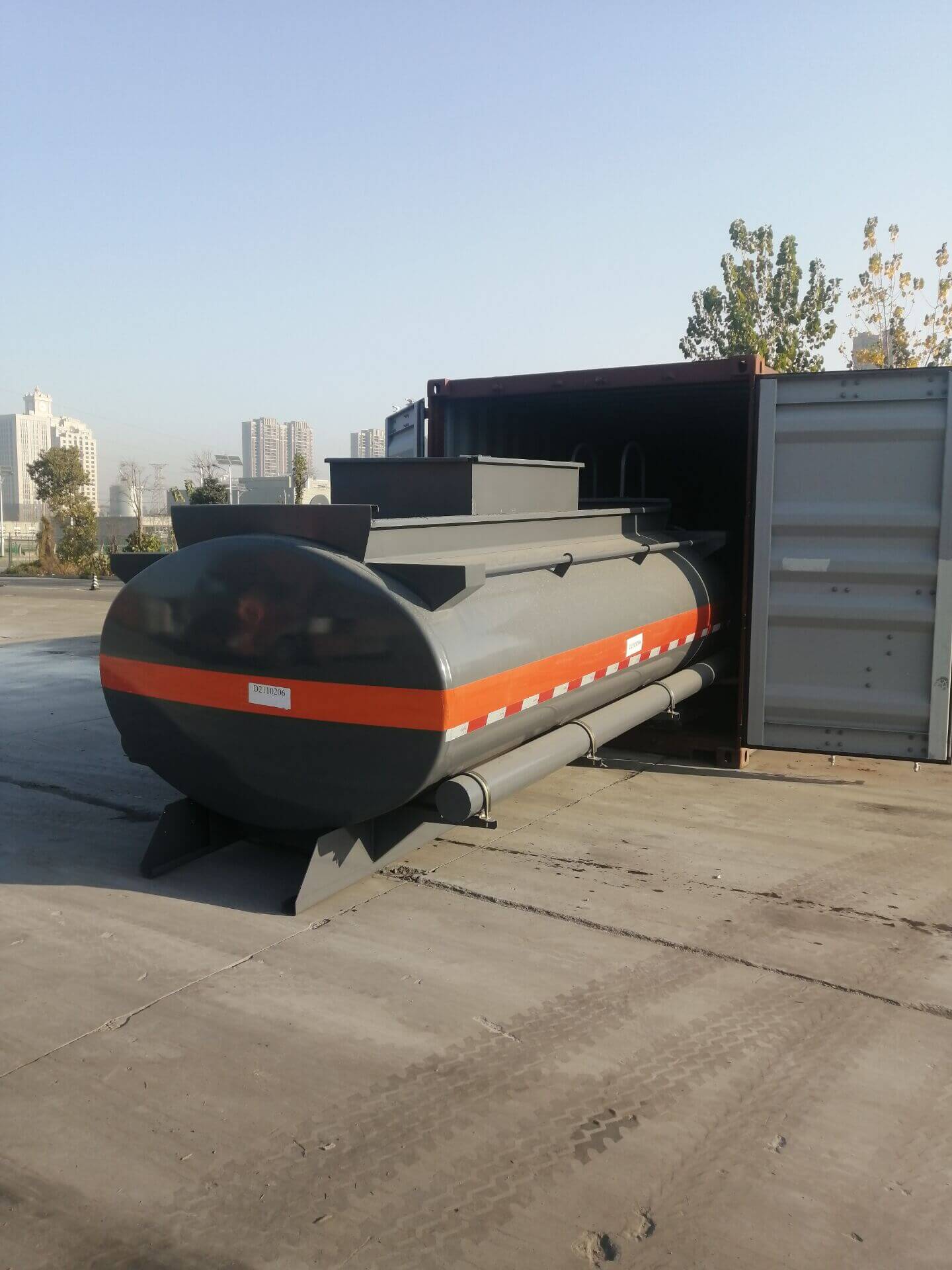 Lined PE Mobile Hydrochloric Acid HCl Tank Body 6m3 for Tanker truck ...