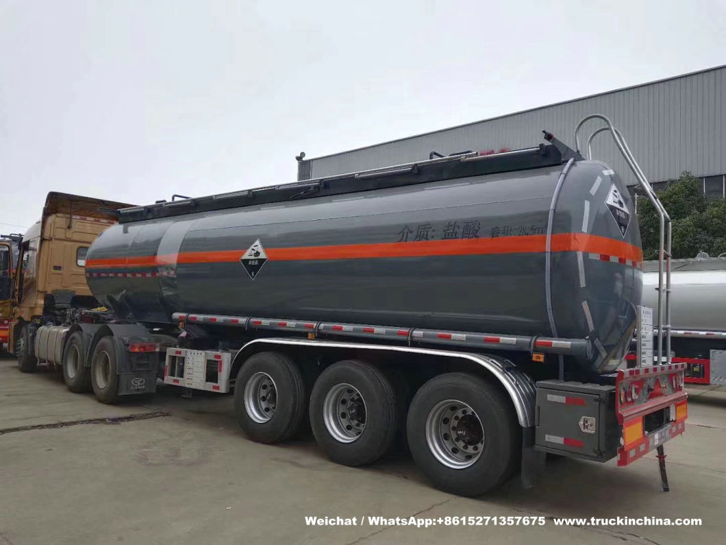 Wholesale 3 Axles Hydrochloric Acid Tanker 29500L HCl Tanks in Chinese ...